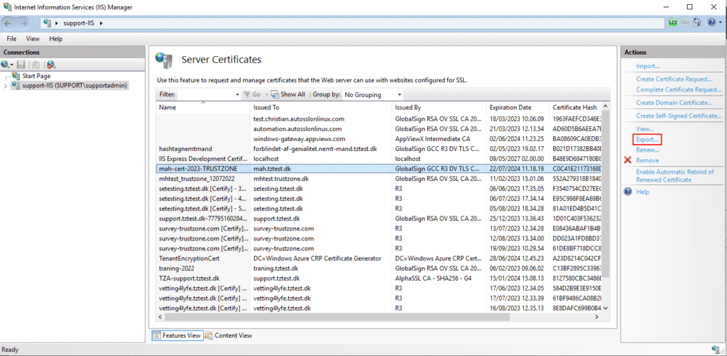How to Generate a .pfx File on a Microsoft IIS 10 Web Server - Trustzone